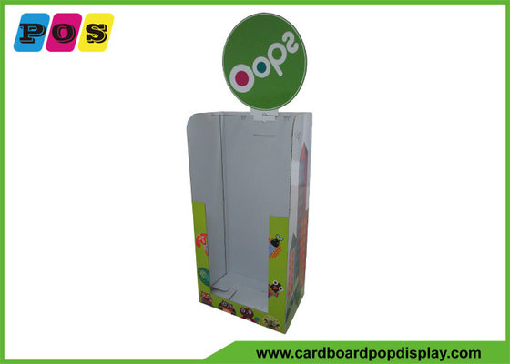 POS Corrugated Dump Bin Display With Metal Pegs And Top Sign For Plush Toys DB029