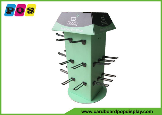 Four Sides Rotated Cardboard Counter Display , Black Pegs Retail Counter Displays CDU026