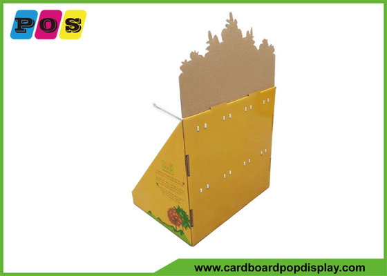 Point Of Sales Corrugated Counter Display Metal Pegs For Nook Keychains CDU040
