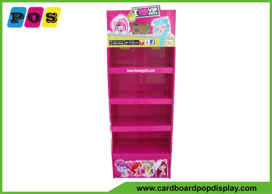 Four Shelves Retail Cardboard Pop Displays For Plush Toys Promtion FL036