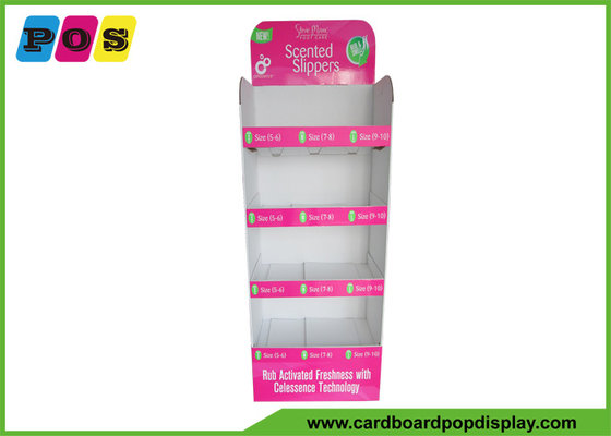 Floor Standing Product Display Stands , Cardboard Pos Displays Shelving Unit For Scented Slippers FL103