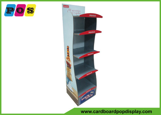 Retail Stores Promotional Display Stands Cardboard Shelf Fixture For Lock & Lock FL062