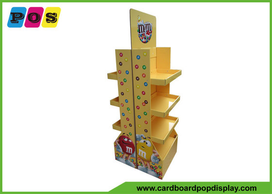 Double Sided Cardboard Floor Displays With 4 Shelves And Removable Header FL095