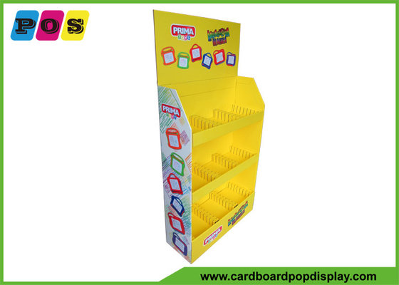 Three Shelves Corrugated Pop Retail Cardboard Displays For Drawing Board Promotion