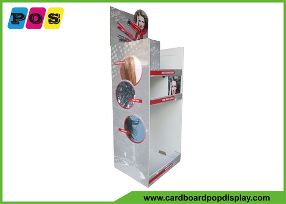 Portable Floor Cardboard Display Stands For Hair Dryer And Hair Straightener