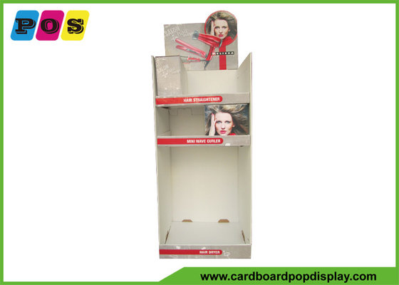 Portable Floor Cardboard Display Stands For Hair Dryer And Hair Straightener