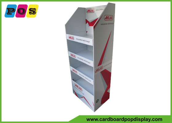 Custom Made Instore Retail Cardboard Floor Standing Display Unit With Four Shelves