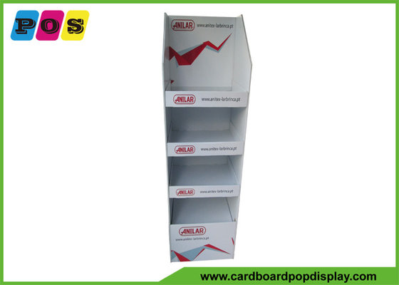 Custom Made Instore Retail Cardboard Floor Standing Display Unit With Four Shelves