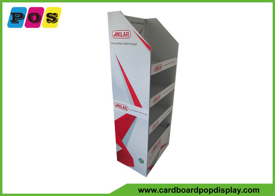 Custom Made Instore Retail Cardboard Floor Standing Display Unit With Four Shelves