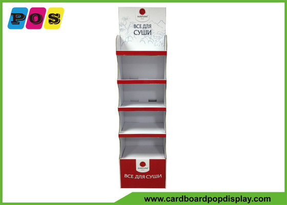 5 Shelves Corrugated Cardboard Advertising Display Stands For Food FL063