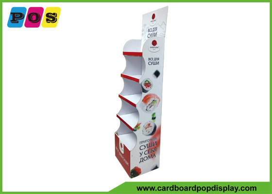 5 Shelves Corrugated Cardboard Advertising Display Stands For Food FL063