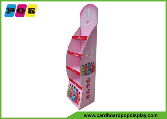 Soft Drinks Corrugated Paperboard Promotional Display Stands 4 Shelf FL065