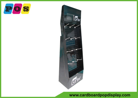 Corrugated Custom Peg Hook Floor Power Wing Display Stand for Promotional