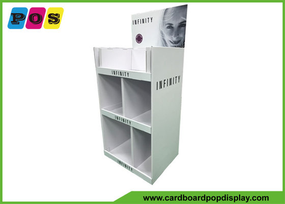 Merchandising Floor Shelf Cardboard Display Stands For Personal Care Products Promotion