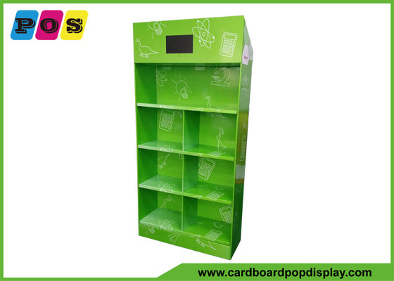 Merchandise Cardboard Four Shelf Display Stand Equips 7 Inch LCD Screen FL215