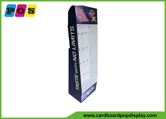 Retail Sales Paperboard Pegs Cardboard Display With Stand For Snacks