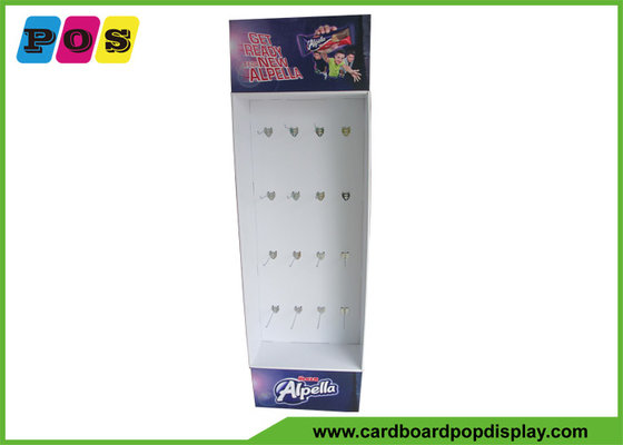 Retail Sales Paperboard Pegs Cardboard Display With Stand For Snacks