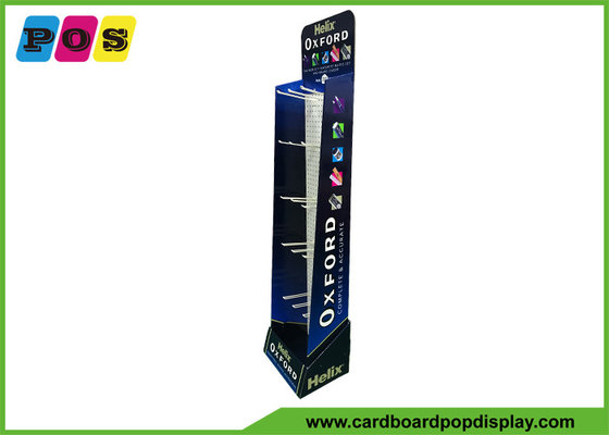 Point Of Sales Stationery Cardboard Floor Display Stand With 5mm MDF Pegs Panel HD071