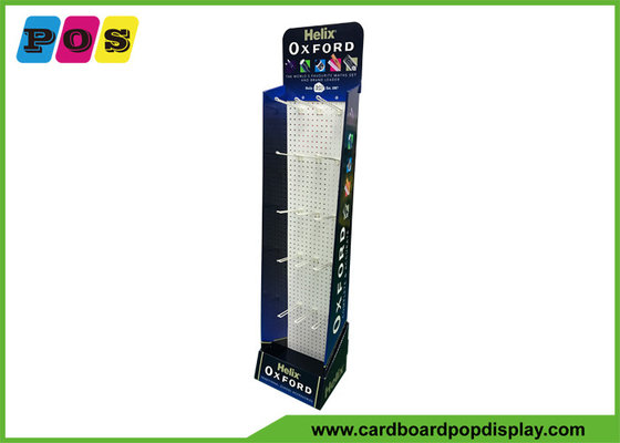 Point Of Sales Stationery Cardboard Floor Display Stand With 5mm MDF Pegs Panel HD071