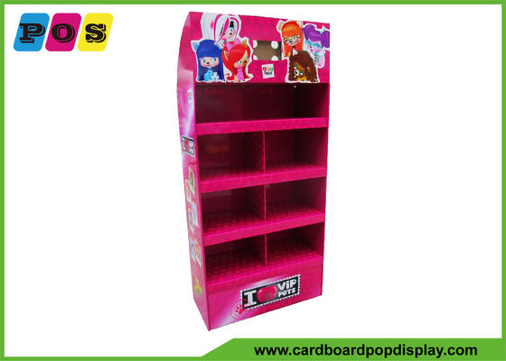 Promotional Portable POS Cardboard Floor Display Shelf With 4 Trays FL030