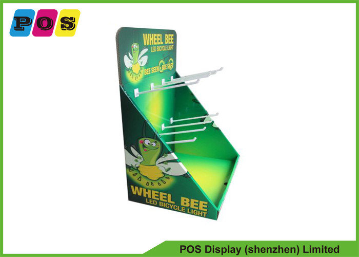 Full Color Printed Corrugated Counter Display With Plastic Pegs For Hanging CDU001
