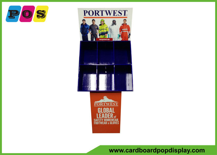 Full Color Printed  PDQ Retail Display For Safety Workware , Footware , Gloves POC036