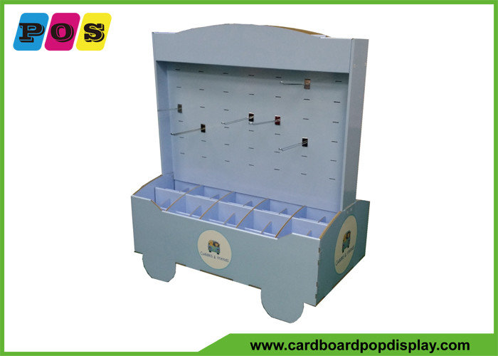 Pegable Panels Retail Cardboard Displays , Wheels Base Corrugated Floor Displays For Plush Toys M004