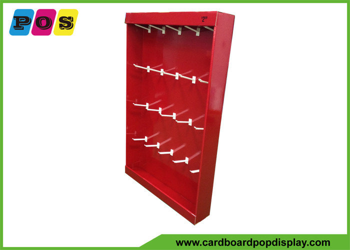Keychains Corrugated Sidekick Display Red Color Printed With 4 Inch Plastic Hooks SK028