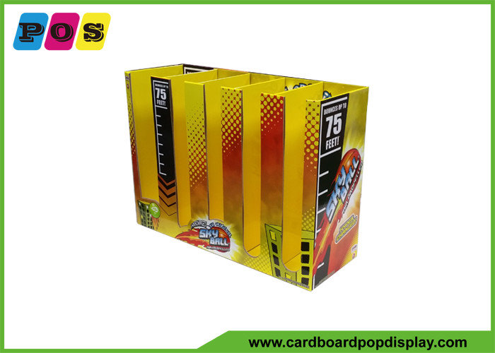 POP Corrugated PDQ Retail Packaging Boxes Vertical Dividers For SKY Balls CDU074