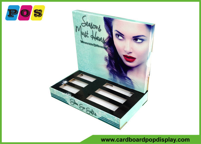 CMYK Glossy Lamination Corrugated Counter Display For Mini Brush Sets CDU068
