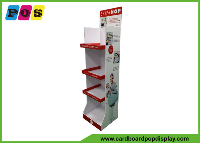 Corrugated Paper Advertising Display Stands With Four Shelves For Kids Bags FL178