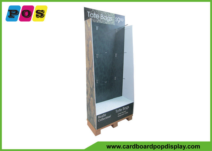 Retail Floor Standing Cardboard Peg Display With Metal Pegs For Bag HD067
