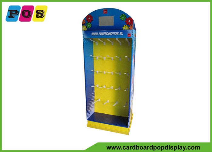 Floor Standing Cardboard Display Stands , Peg Board PDQ Retail Display For Point Of Sale HD012