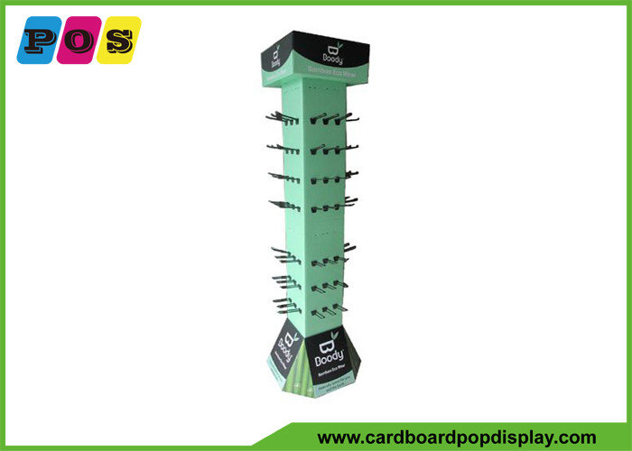 Retail POP Rotating Cardboard Peg Display For Bamboo Clothing And Eco Wear HD010