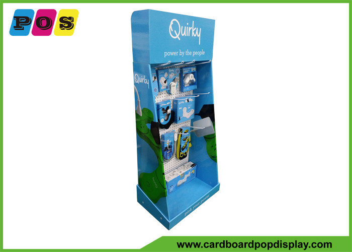 MDF Peg Board Cardboard Pop Displays Floor Standing For Flexible Power Strip HD070