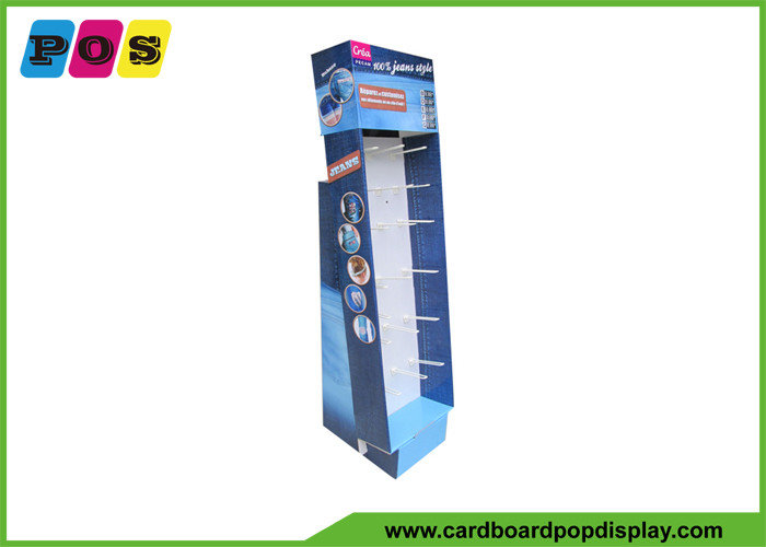 CMYK Full Color Printing Cardboard Hook Display , Retail Corrugated Floor Displays For Stationery HD017