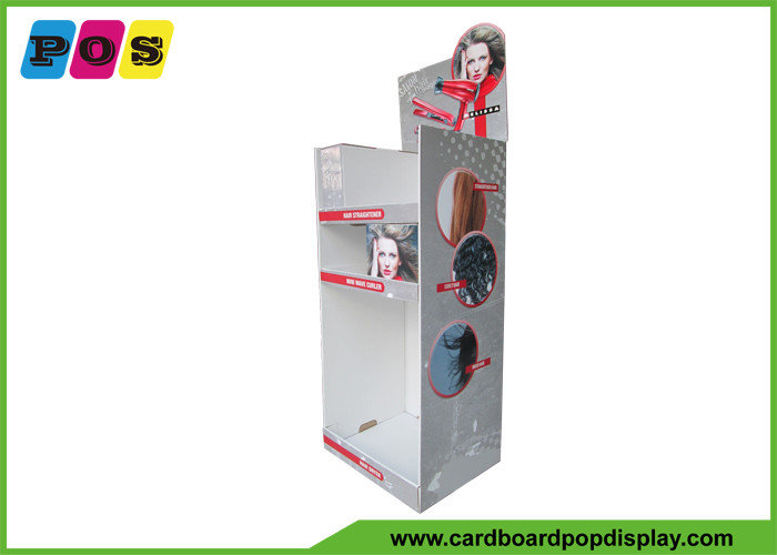 Portable Floor Cardboard Display Stands For Hair Dryer And Hair Straightener