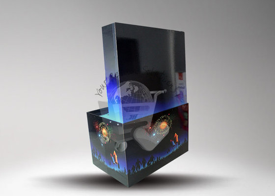 China LED Blue light Corrugated Garment Cardboard Pallet Display Stand supplier