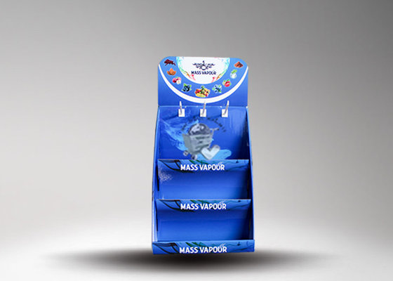 China Customized 3 layers Countertop Cardboard Display Stand with Plastic Hooks supplier