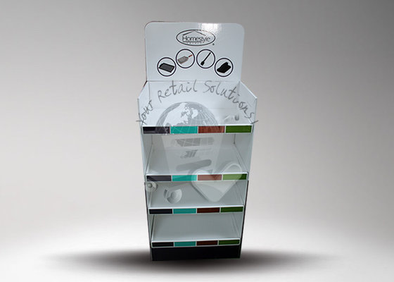 China OEM Cardboard POS Display Stands with 4 Shelves Craft Paper for Household Products supplier