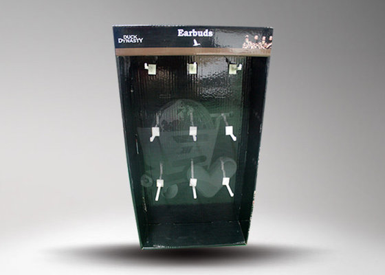 China Black Cardboard Powerwing PDQ Retail Shop Display Stands for Earbuds supplier
