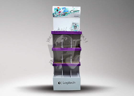 China Grocery Logitech Brand Cardboard POS Display 4 Tiers 15 units for Mouse supplier