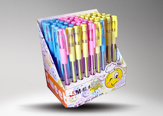 China Supermarket Stationery Display Pen Display Box with Glossy Lamination supplier