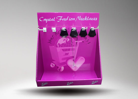 China Cardboard Necklace Headdress Jewelry Counter Display With Peg Hooks supplier