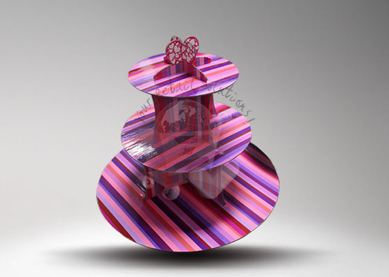 China Birthday POS Corrugated Cardboard Cup Cake Stand / 4C POS Cake Counter Rack supplier