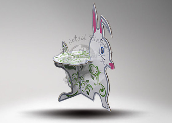 China Rabbit / Hare CYMK Cardboard Cup Cake Stand / Single-Tier Cake Stand supplier
