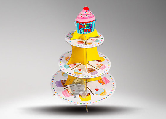 China 3 Tier Cardboard Cup Cake Stand supplier