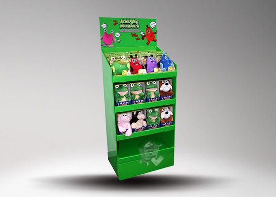 China Green Printing 4 tier Cardboard Toy Display Stands / Paper Floor Display Case supplier
