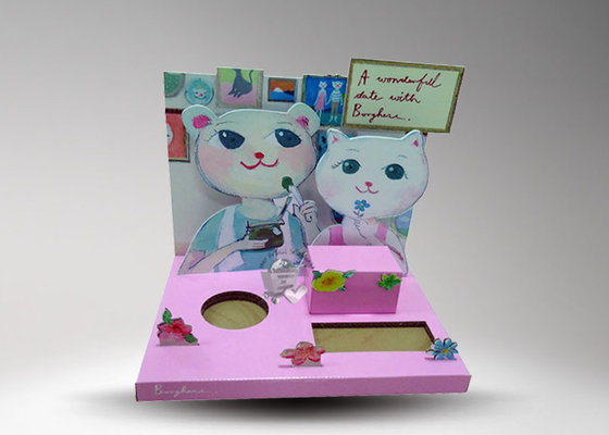 China Pink Cartoon Custom Cardboard Display With Rabbit Cartoon For Promotion supplier