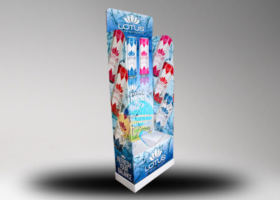 China 4C Printing Corrugated Floor Bottles Display Stand , Beverages Paper Display supplier